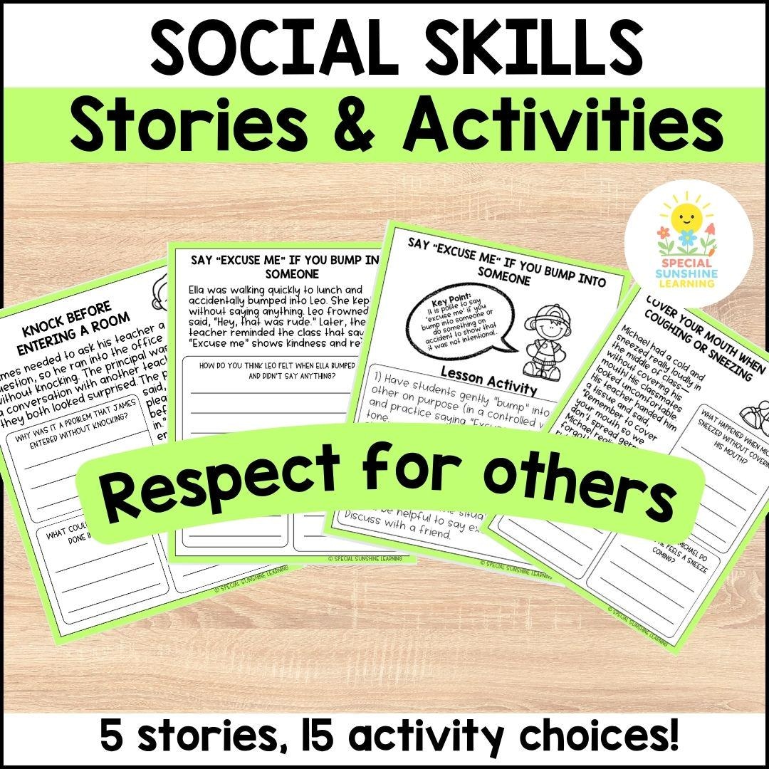 Social Skills Story & Activities: Respect for Others - Etsy