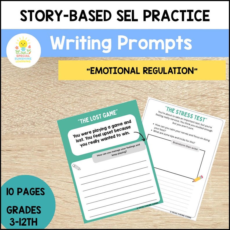 Story-based SEL Writing Prompts "emotional Regulation” | Grades 3–12 - Etsy