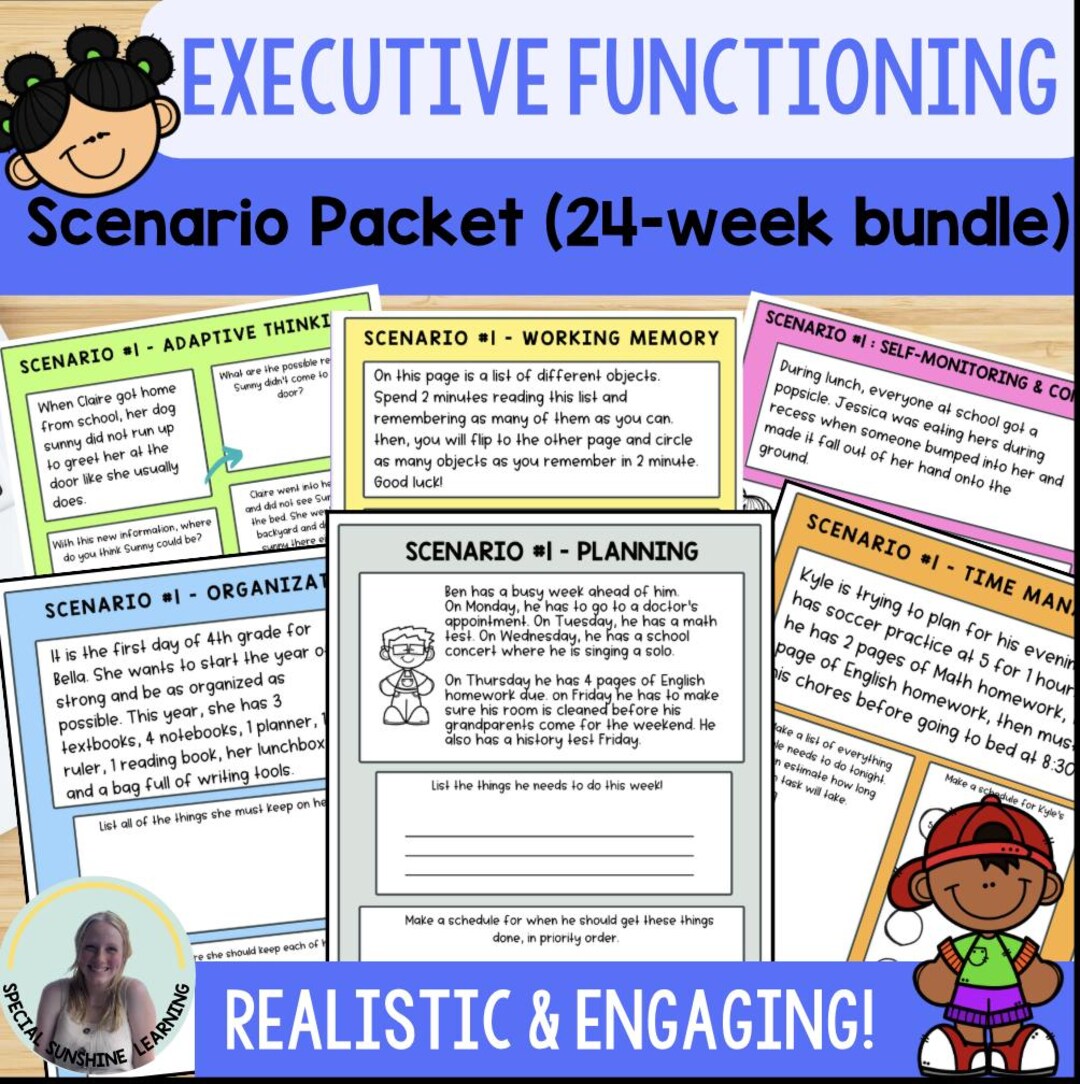 Executive Functioning Skills: Activities and Scenarios | 24 WEEK PACK ...