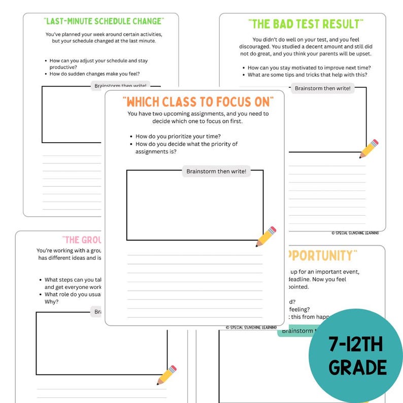 Story-based SEL Writing Prompts BUNDLE | Grades 3–12 | SEL & Problem ...