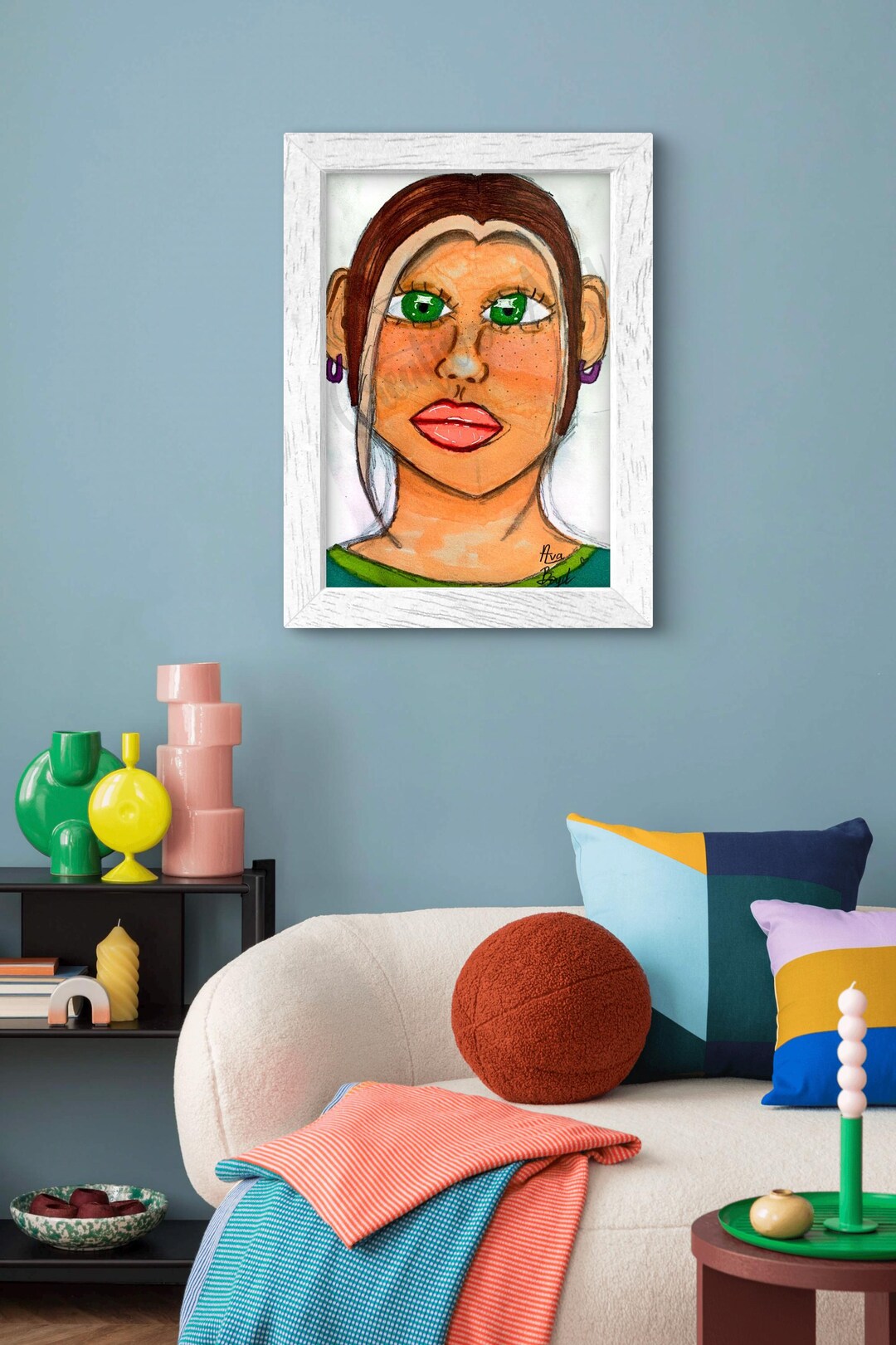 Girl Drawing, Wall Art, Digital Download File, Unique Markers Design - Etsy
