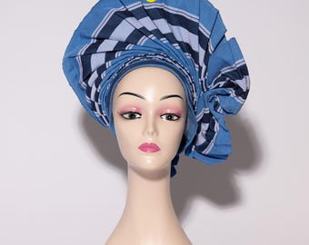 Adjustable Aso-oke Gele Headwrap: Nigerian Wedding Headtie - Etsy