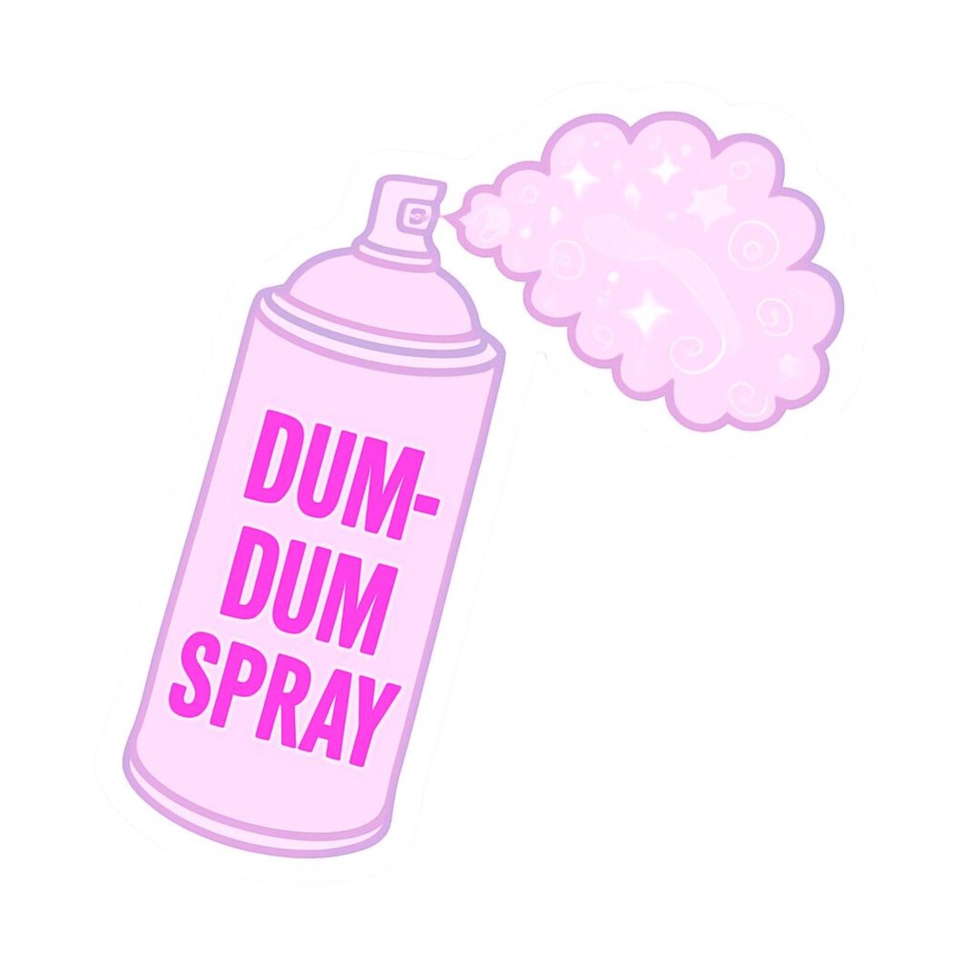 Funny Dum-dum Spray Sticker: Sassy Pink Glitter Vinyl Decal - Etsy