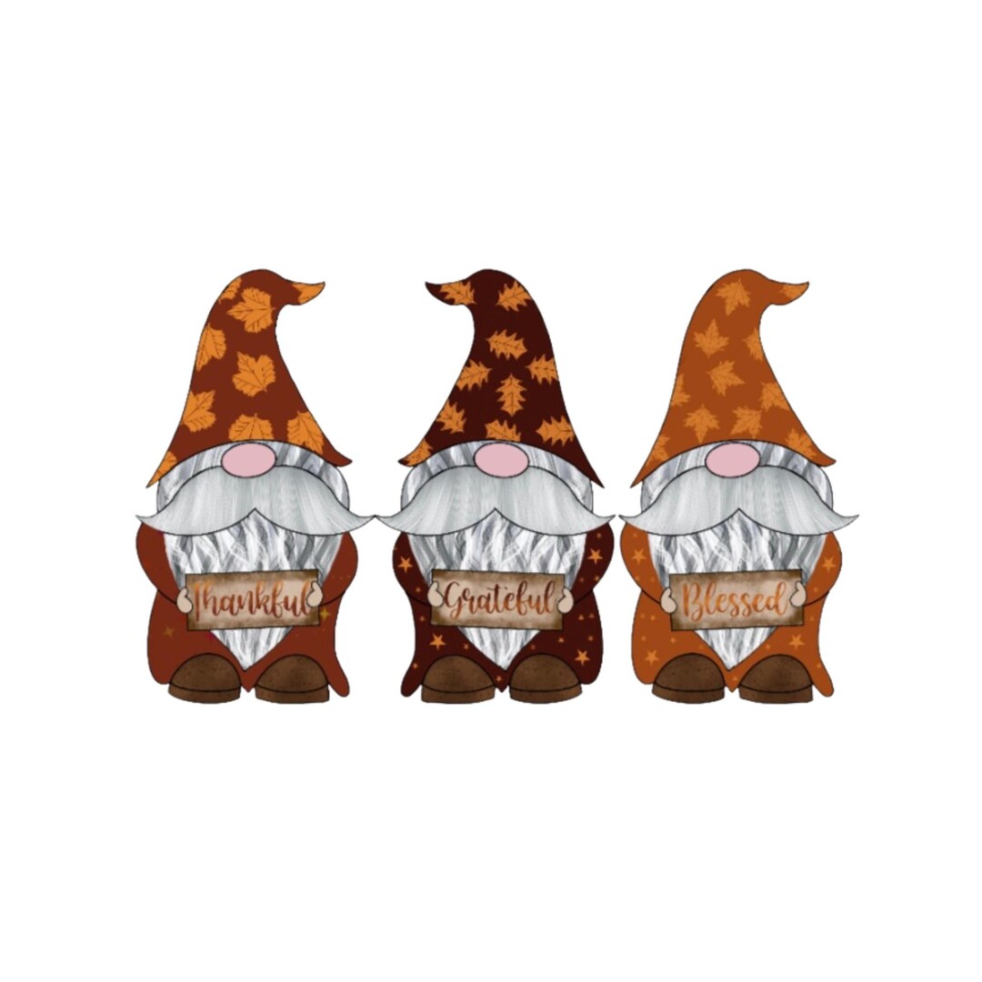 Thanksgiving Gnomes Sticker: Thankful, Grateful, Blessed Vinyl Decal - Etsy