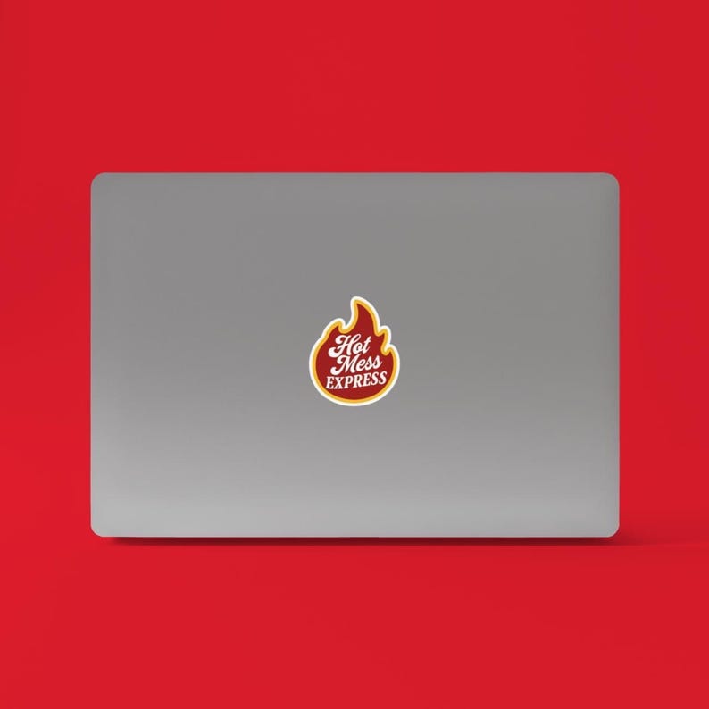 Hot Mess Express Flame Sticker – Funny Vinyl Sticker for Laptops, Water ...