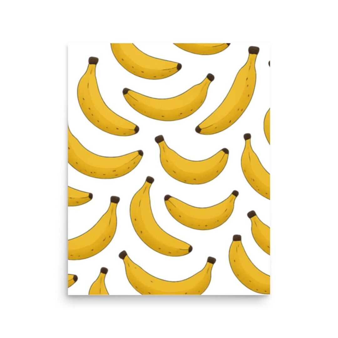 Banana Wall Art Printable – Fun Fruit Pattern Digital Poster, Pop Art ...