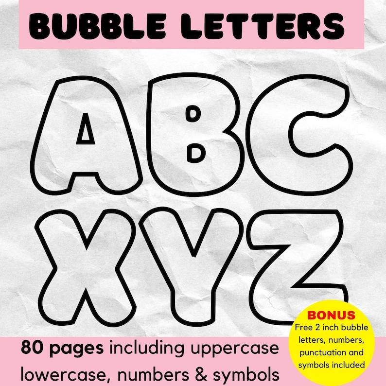 Large Bubble Letters Font Printable Letters Bubbly Lettering Bulletin ...