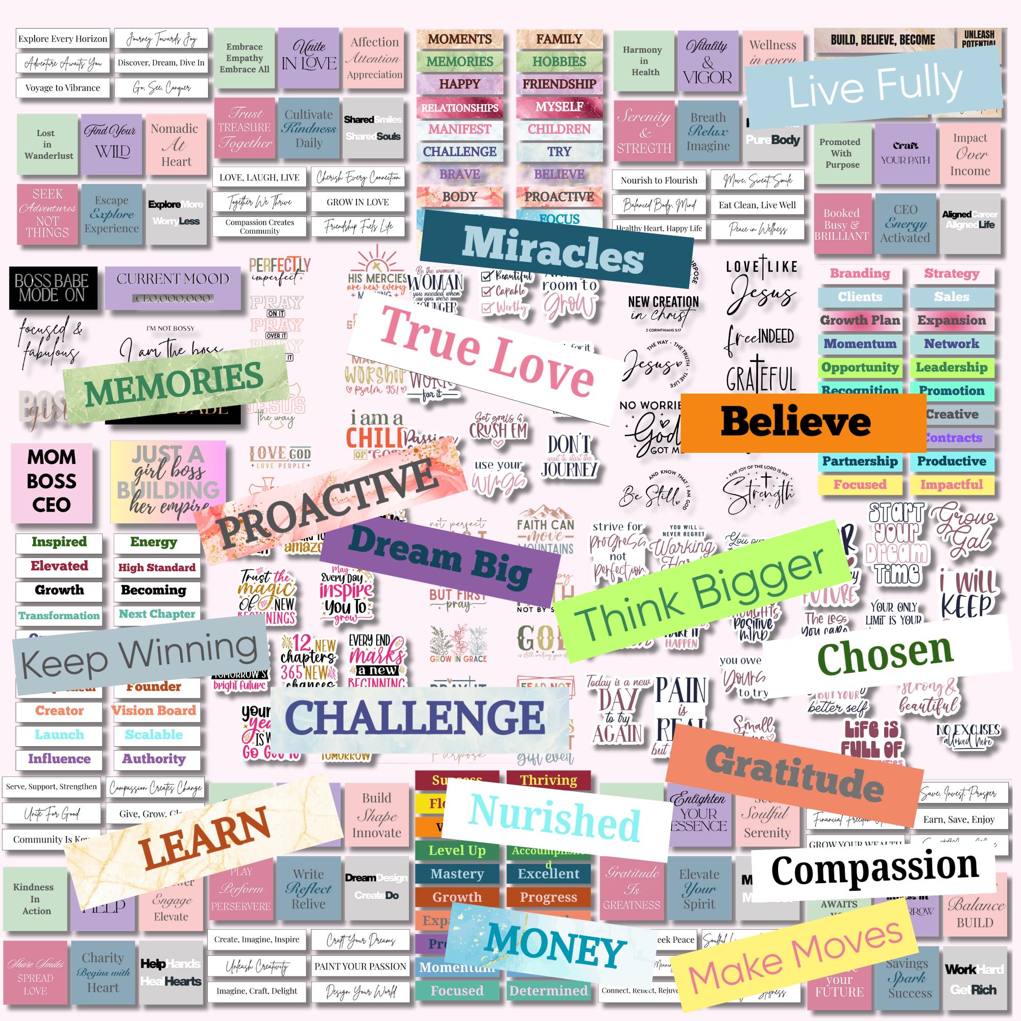 2026 Vision Boards Kit Dream Kit Mood Board Affirmation Motivational ...