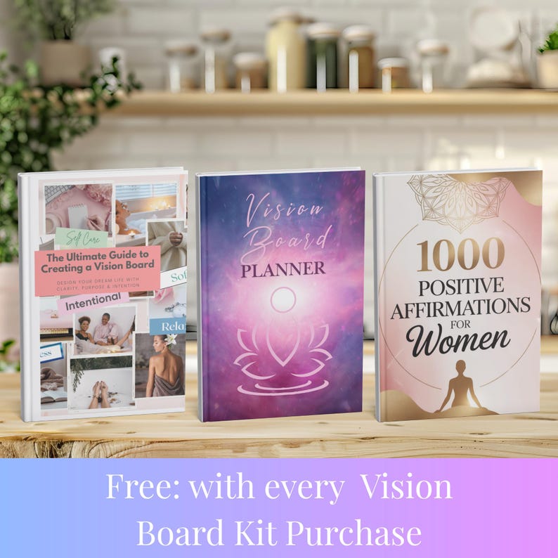 Soft Life Printable Vision Board Kit, Self Care Lifestyle Goals, Mental ...