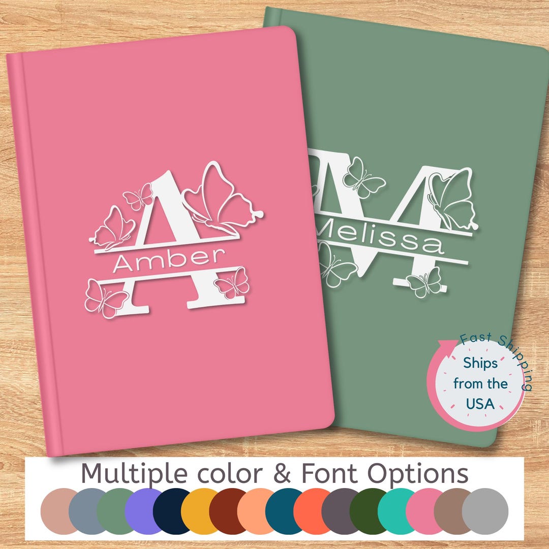 Monogrammed Journal Gratitude Notebook Personalized Diary Name Journal ...