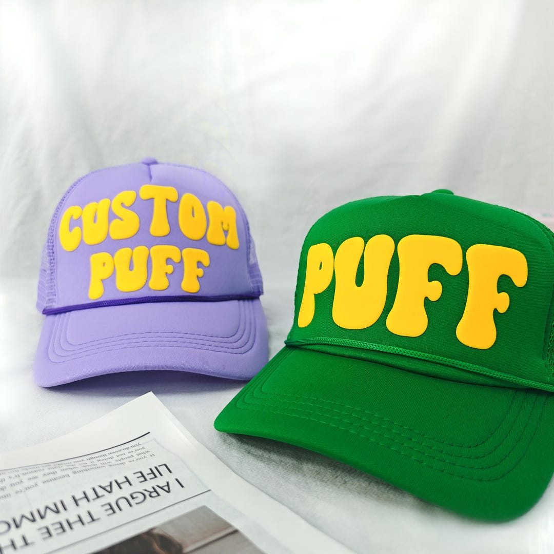 Custom PUFF Trucker Hat,custom 3D Logo Foam Trucker Hat,metallic Puff ...