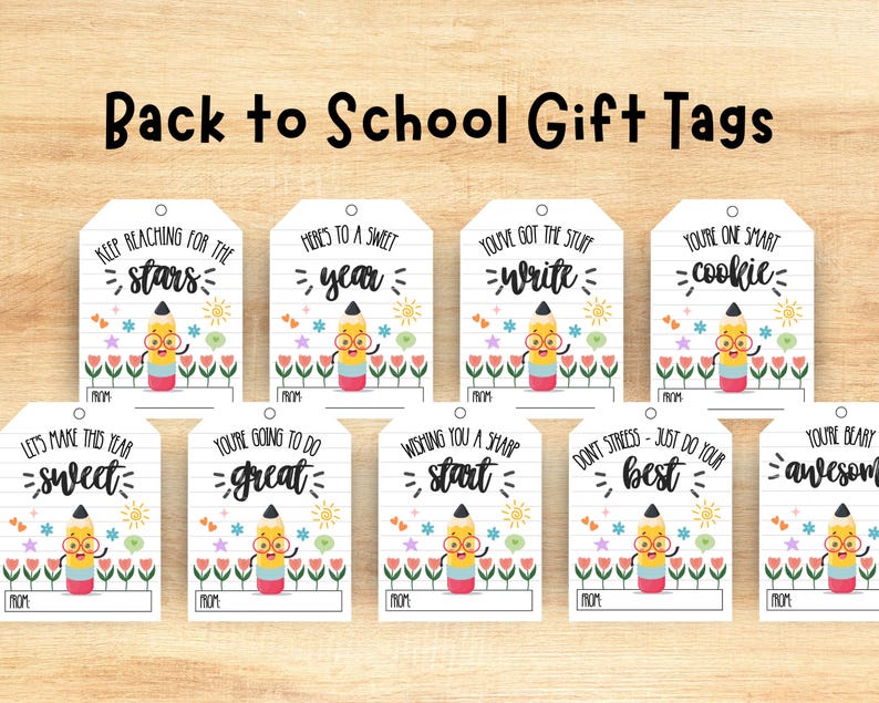 Back to School Gift Tag Printable, First Day of School Tag, Teacher Tag ...