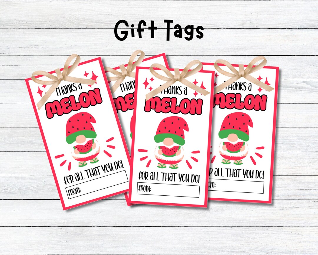 Watermelon Gift Tag, Summer Appreciation Gift Tag, Teacher Employee ...