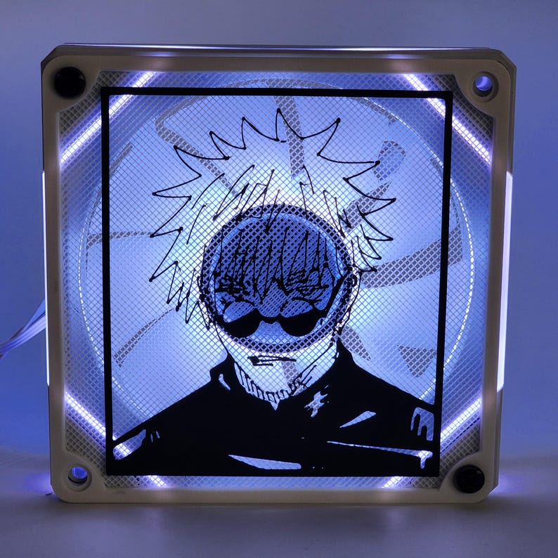 Gojo Satoru Jujutsu Kaisen | PC Mod Fan Mesh Dust Filter | Matte PLA ...
