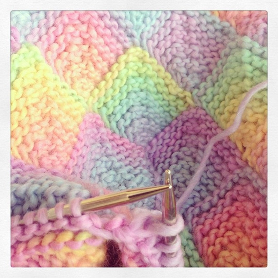 Knitting Pattern - Pastel Rainbow Baby Blanket - Digital Download - PDF ...