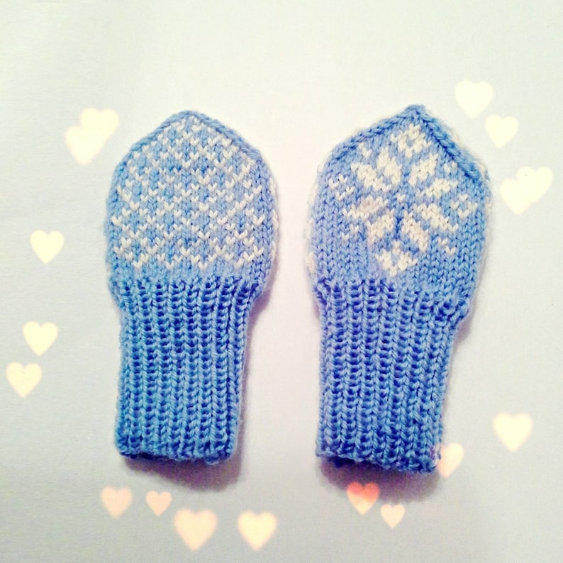 Knitting Pattern for Baby Winter Mittens Norwegian Selbu | Etsy
