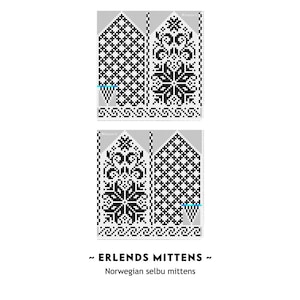 Erlends Mittens Pattern - Selbu - Pattern - Knitting Chart - Diagram ...