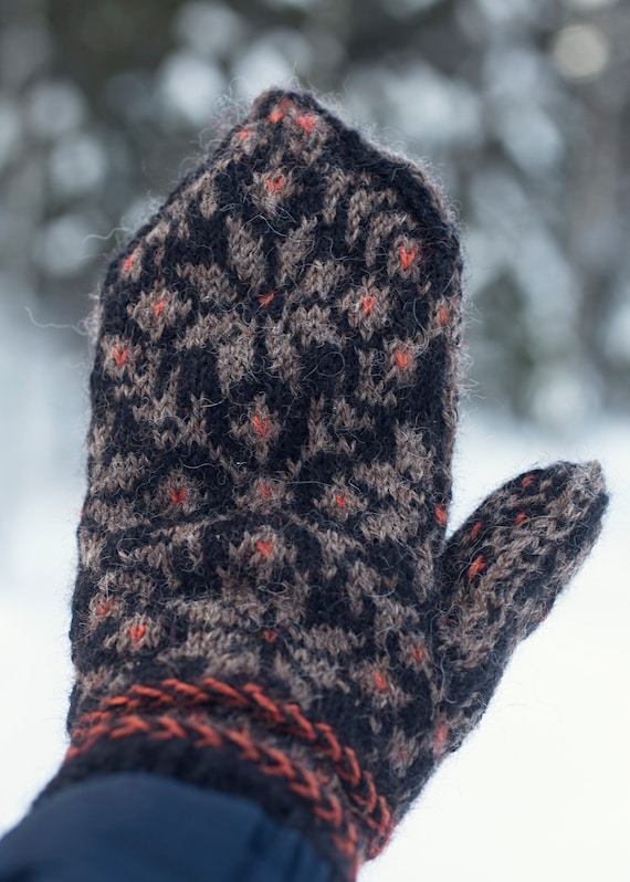 Knitting Pattern For Norwegian Mittens Triptych Mittens Pattern | Tin