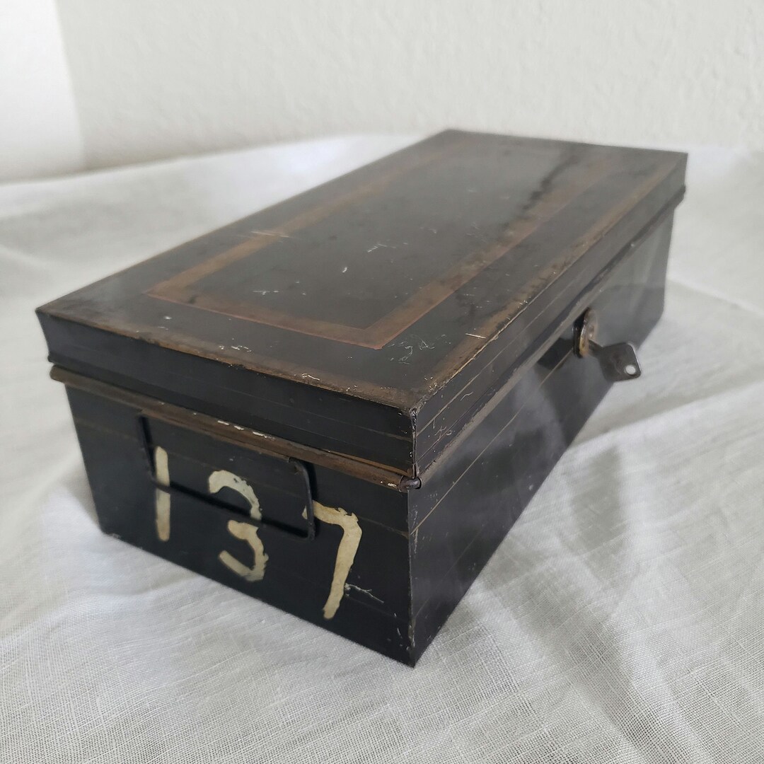 Vintage Metal Lock Box Cash Box Deposit Box Decorative Box - Etsy