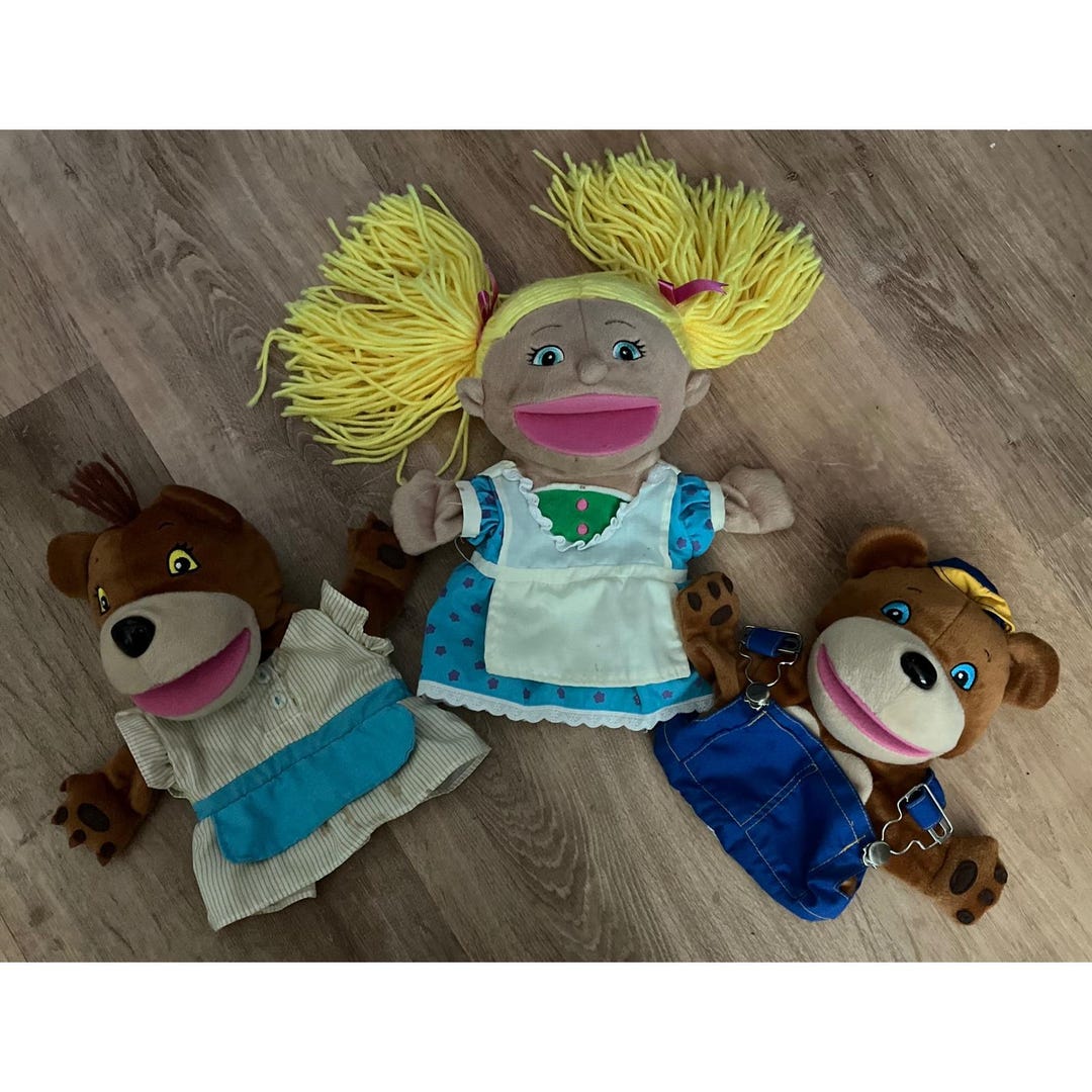 Lakeshore Goldilocks and the Three Bears Plush Hand Puppets Set 3pc ...