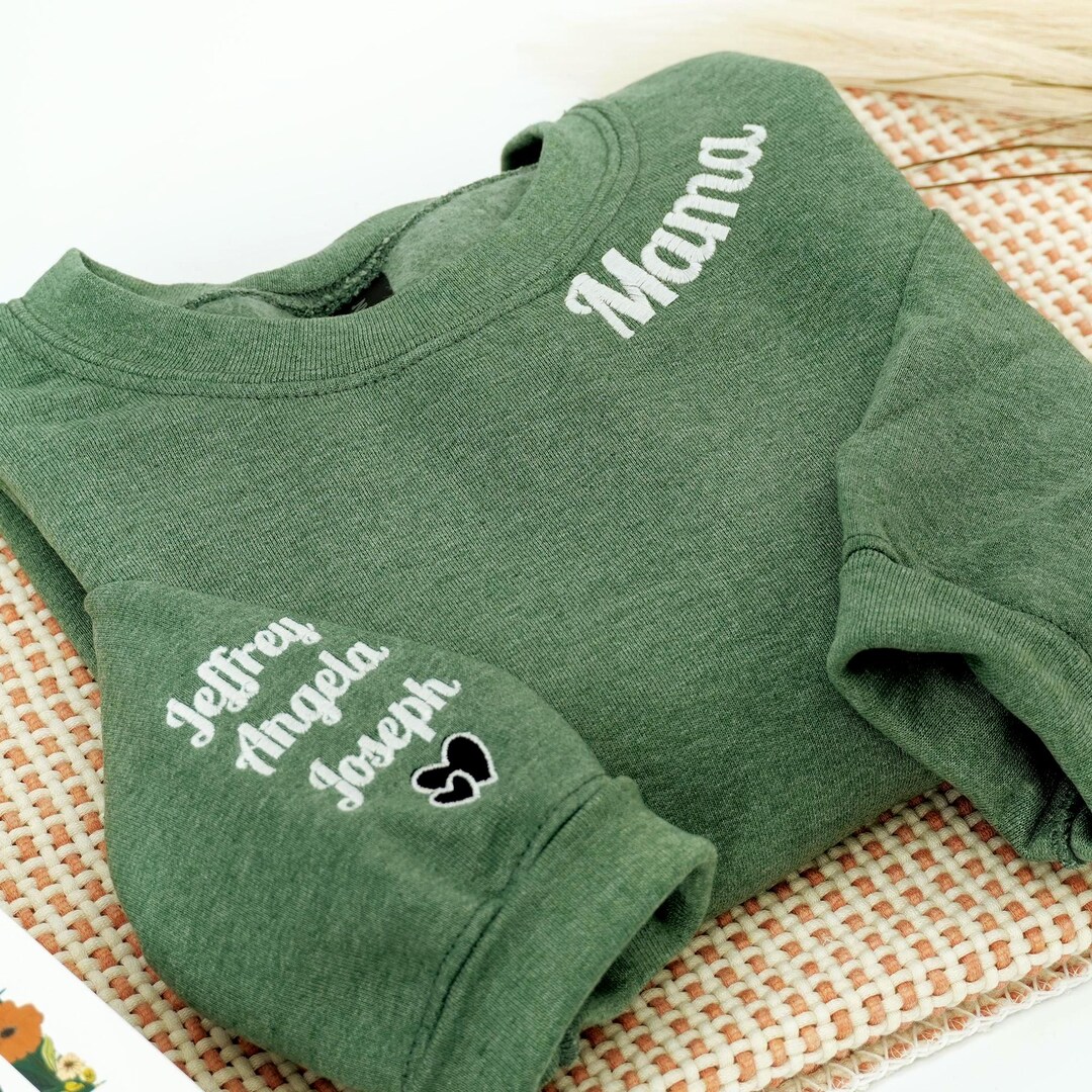 Personalized Family Sweatshirt: Embroidered Neckline With Kids’ Names ...