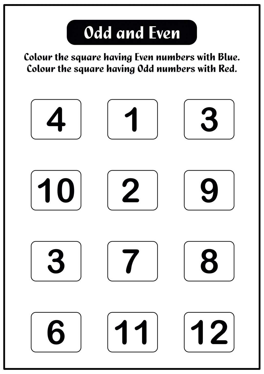 Odd and Even Numbers Worksheets | Number Sorting Math Practice ...