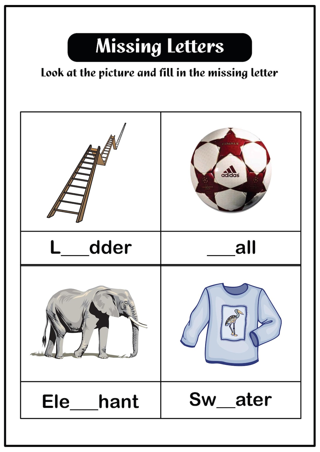 Missing Letters Worksheets | Alphabet & Spelling Practice | Early ...