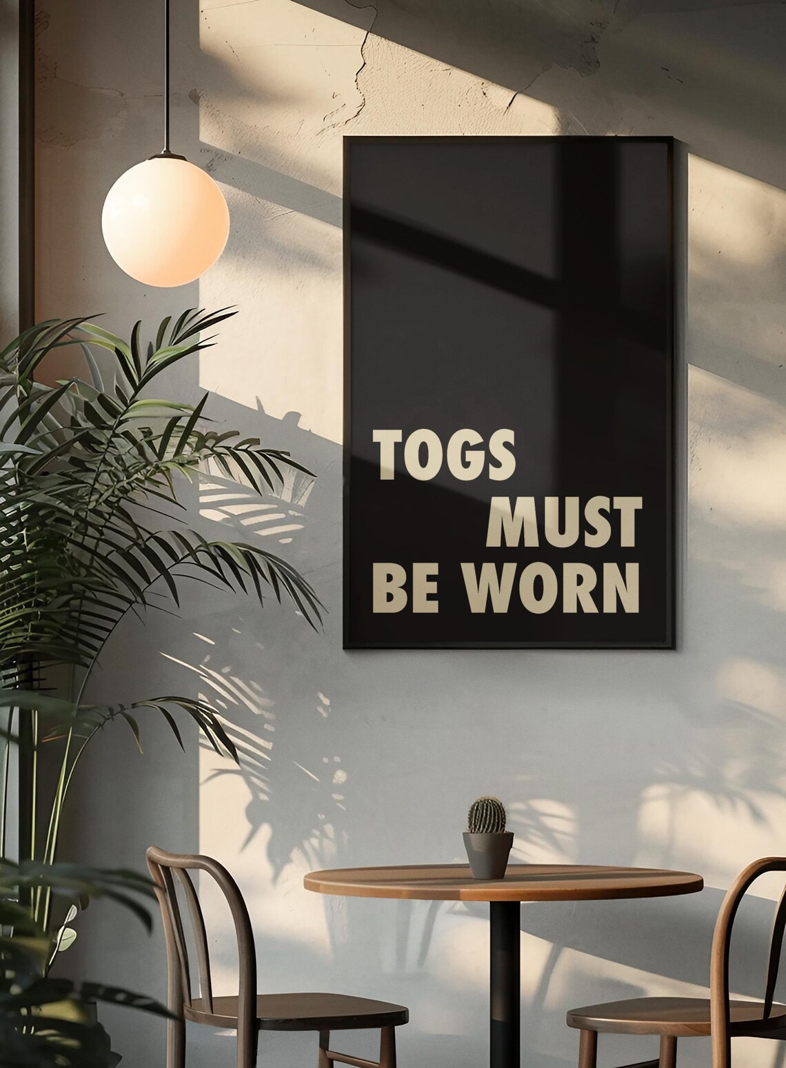 Togs Must Be Worn Print: Irish Swim Poster, Forty Foot Sign (digital ...