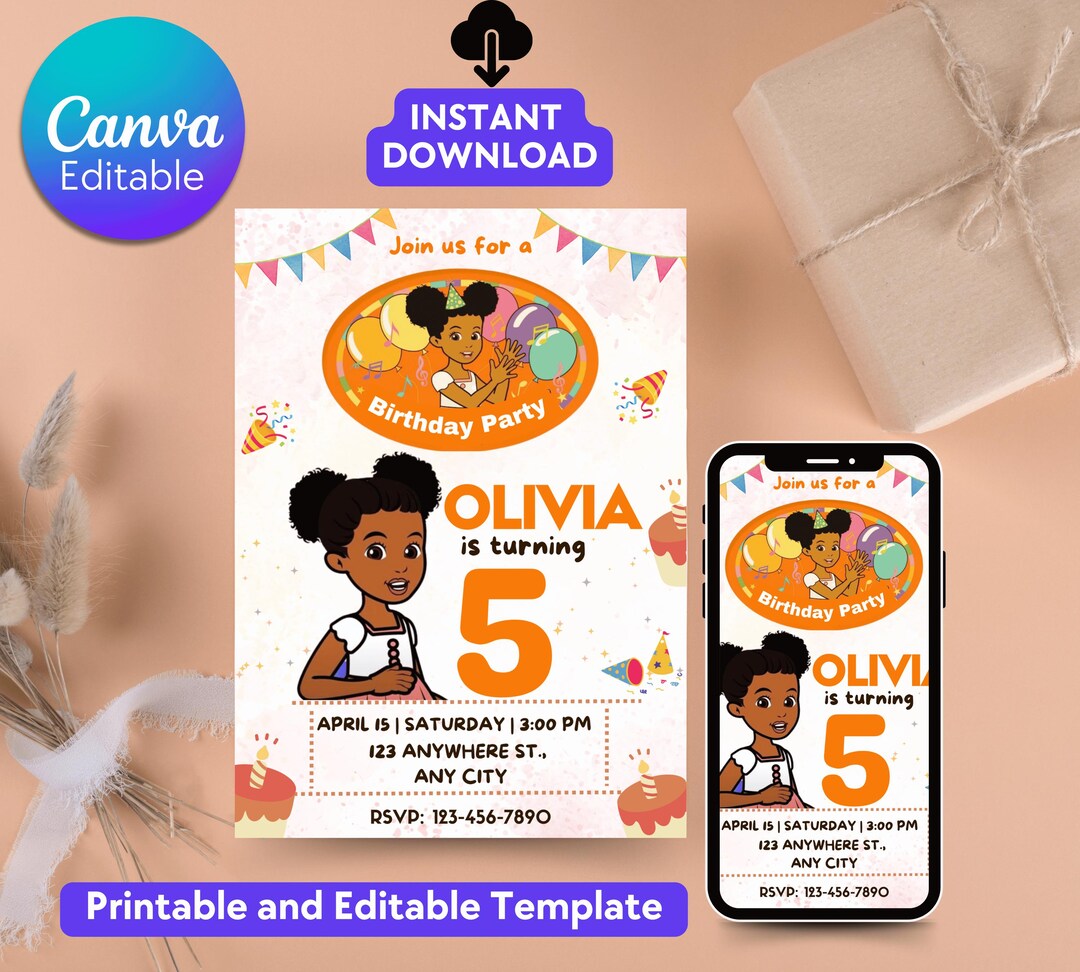 Editable Gracie’s Corner Birthday Invitation, Editable Invite, Gracy ...