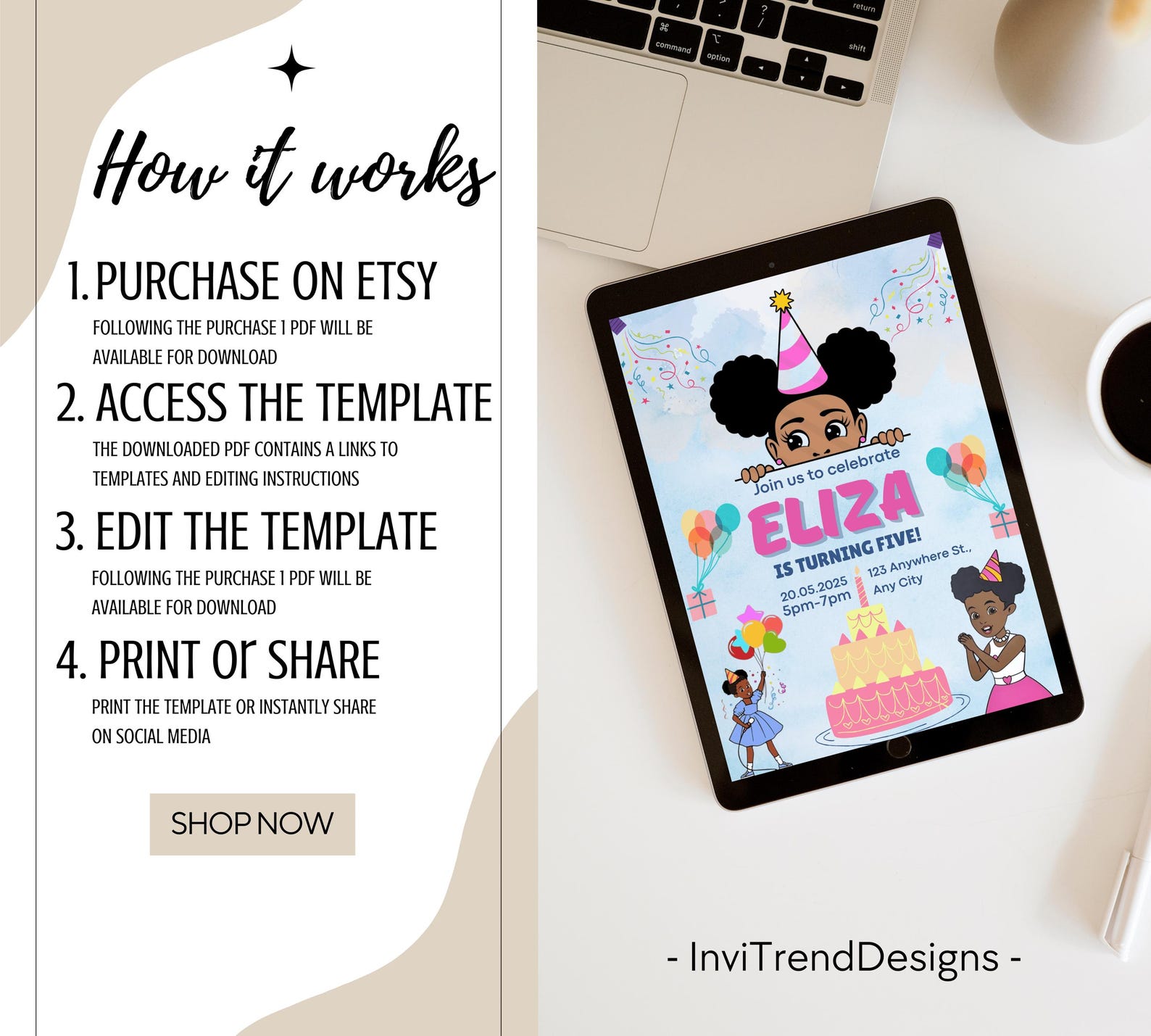 Editable Gracie's Corner Birthday Invitation, Editable Invite Instant ...