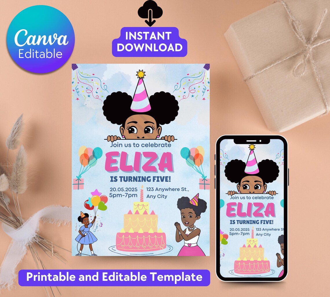 Editable Gracie's Corner Birthday Invitation, Editable Invite Instant ...