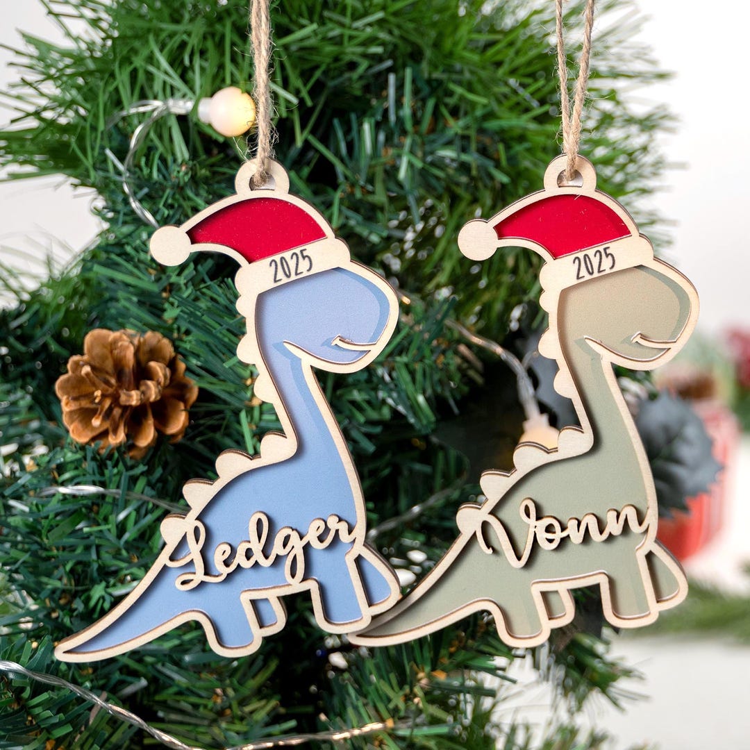 Christmas Kid Dinosaur Ornament, Variety of Colors Baby Ornament ...