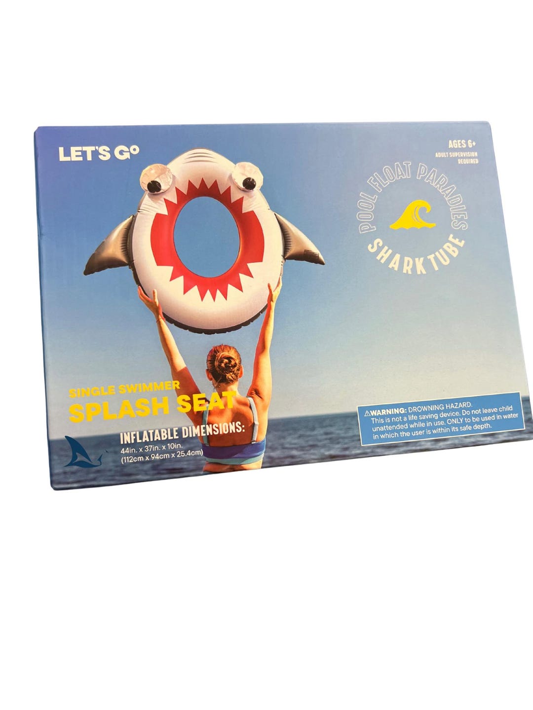 Shark JAWS Tube Splash Seat –intertube - Inflatable Pool Float for Kids ...