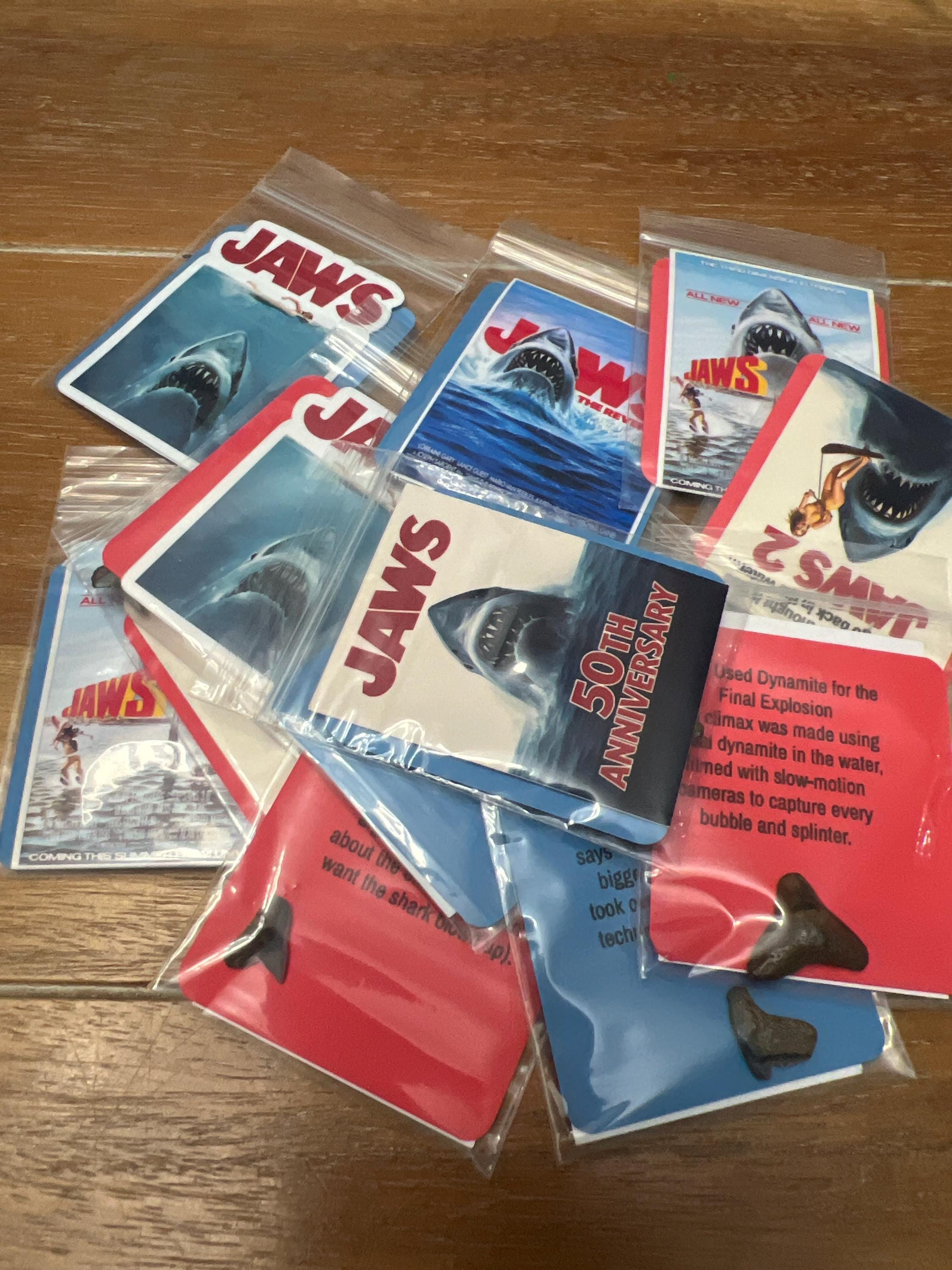 Jaws Shark Teeth Party Favors – Fun Facts & JAWS Stickers – JAWS 50th ...