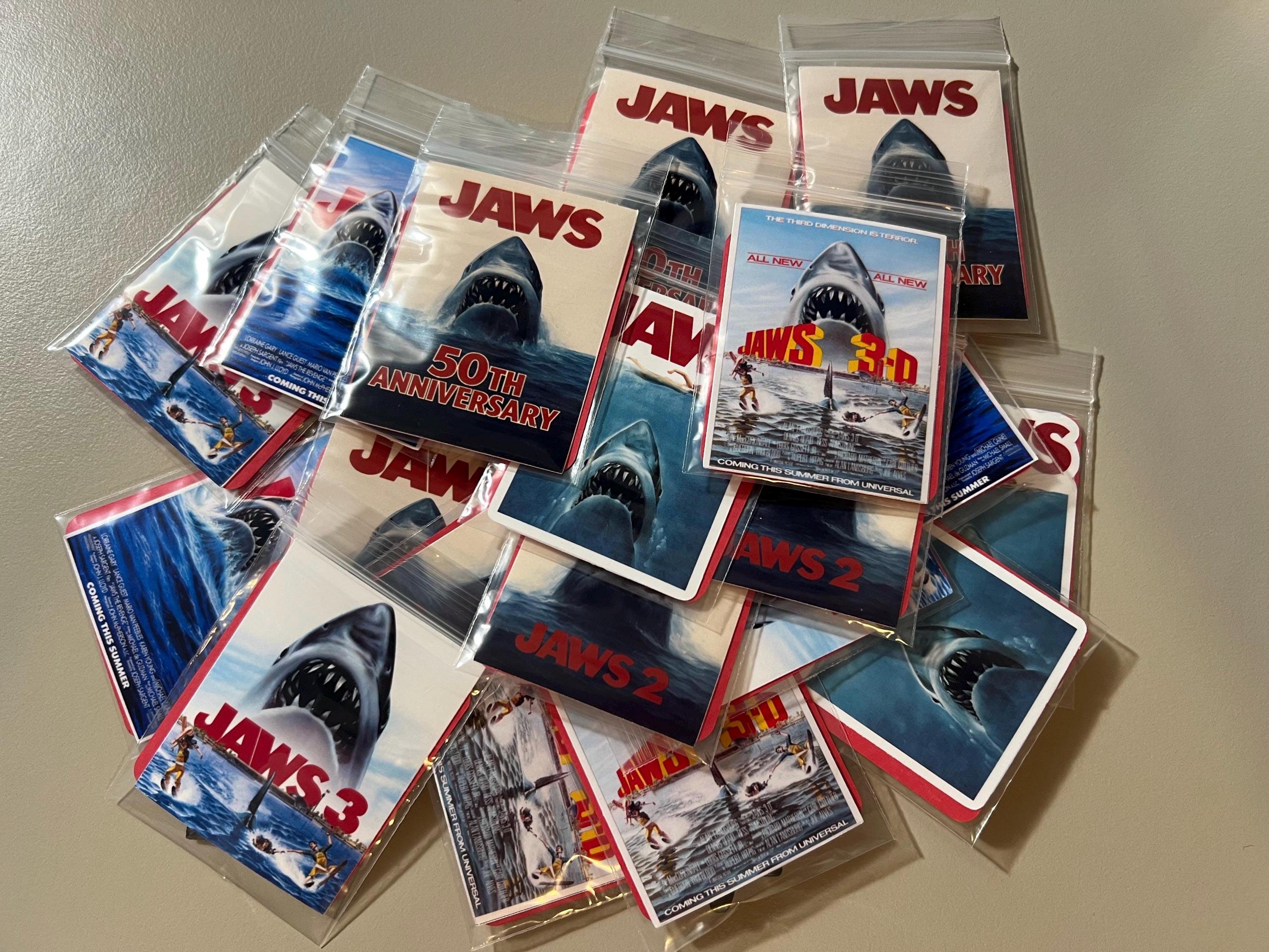 Jaws Shark Teeth Party Favors – Fun Facts & JAWS Stickers – JAWS 50th ...