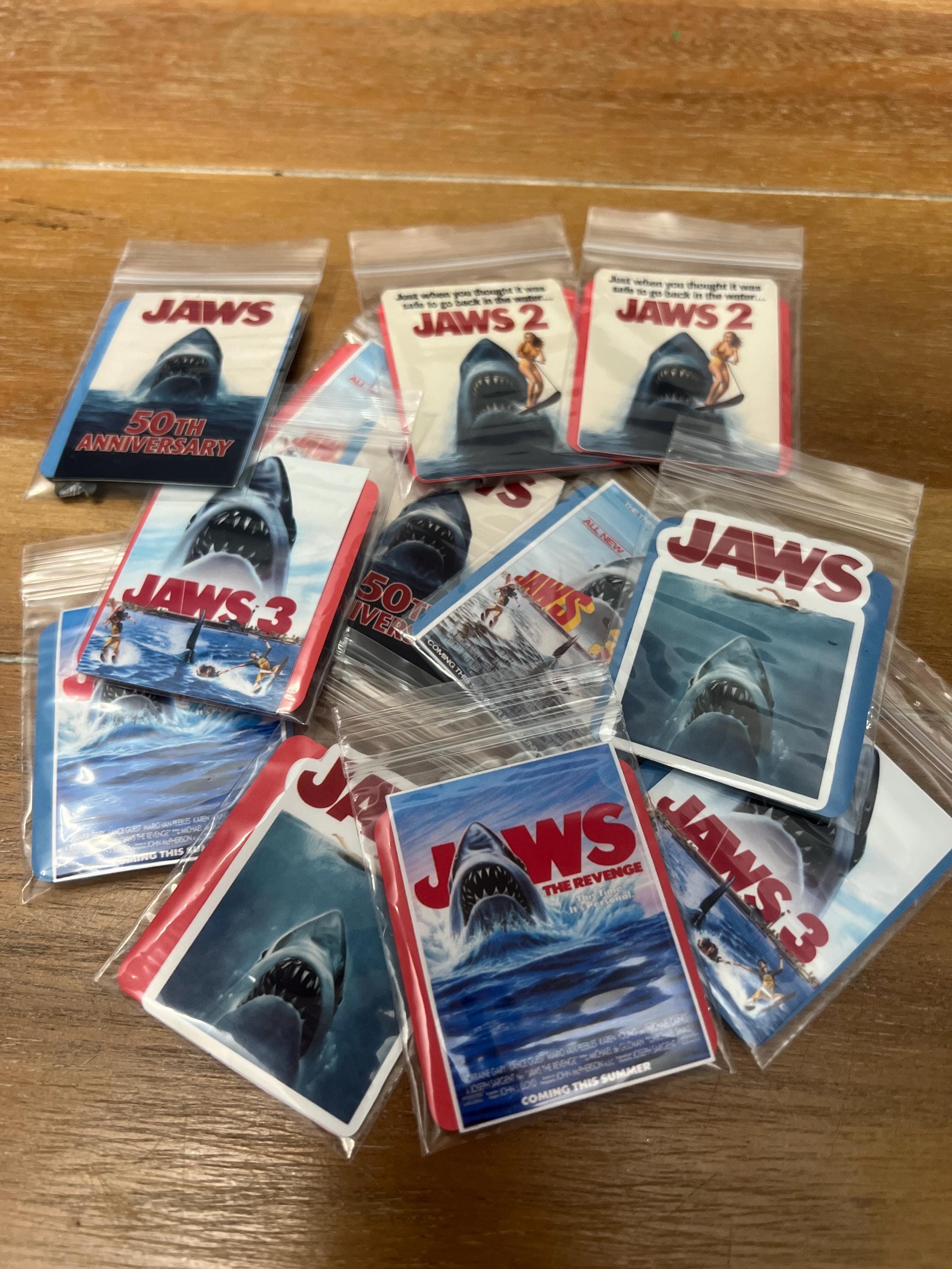 Jaws Shark Teeth Party Favors – Fun Facts & JAWS Stickers – JAWS 50th ...