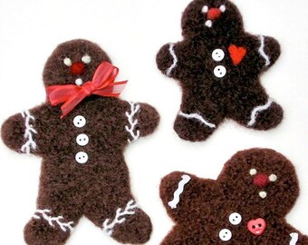 PDF-PATTERN. A Knit & Felt Wool Gingerbread Cookie | Etsy