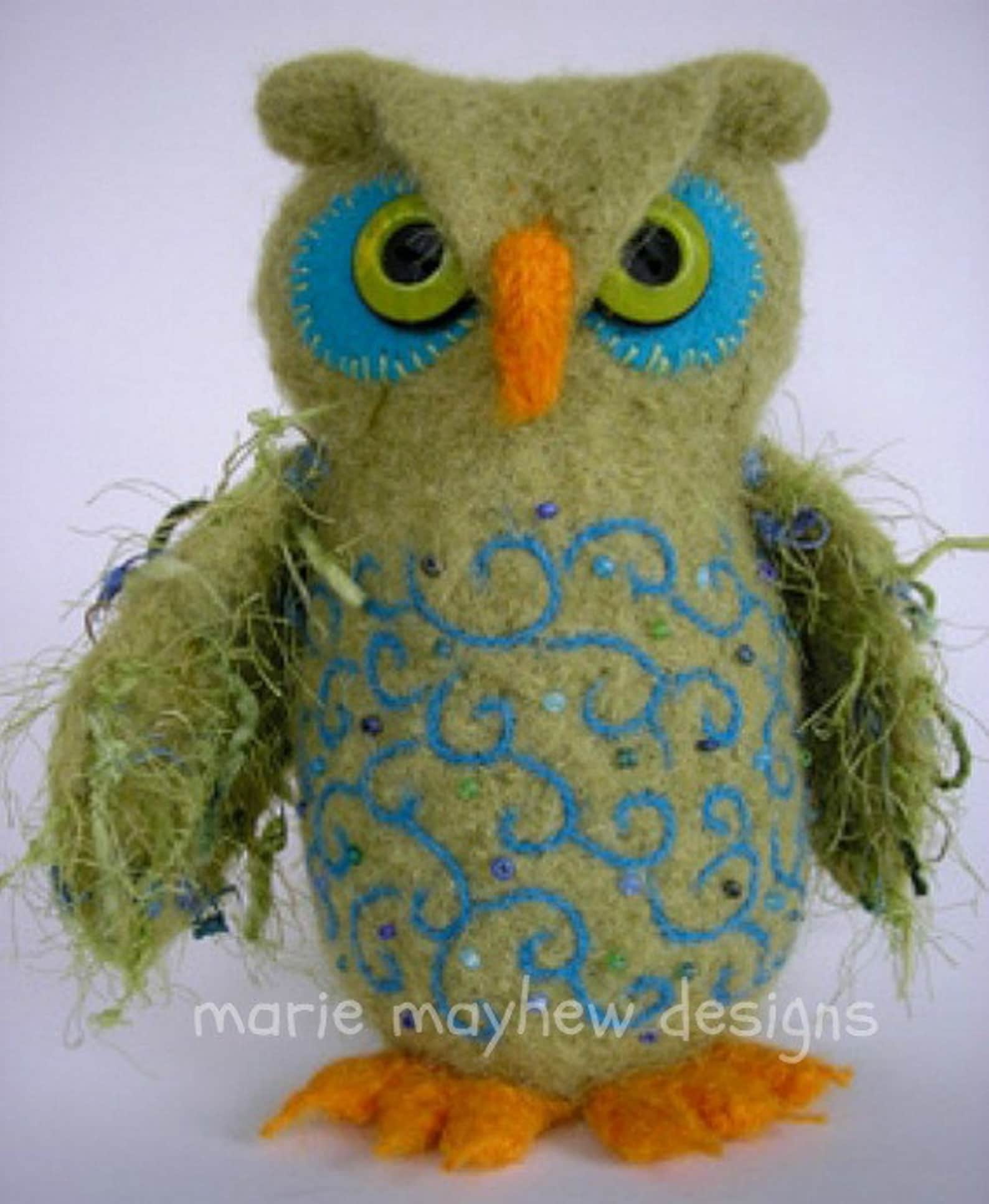 PDF-PATTERN. A Knit & Felt Wool Owl Downloadable PDF Pattern - Etsy