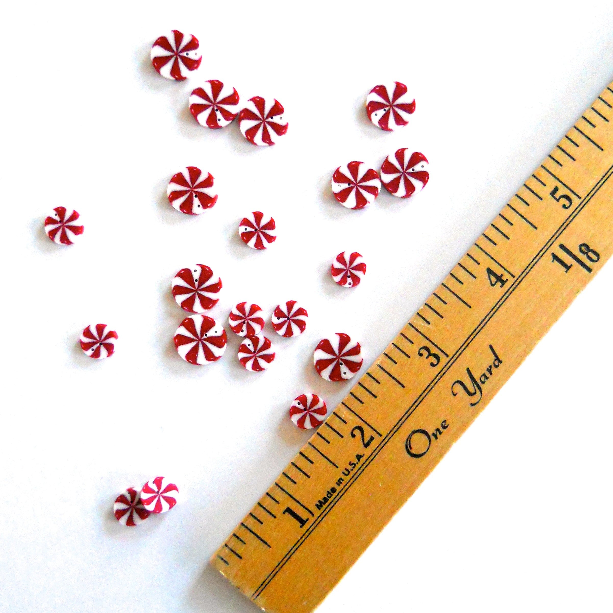 Peppermint Swirl Clay Buttons: Holiday Craft Supplies - Etsy