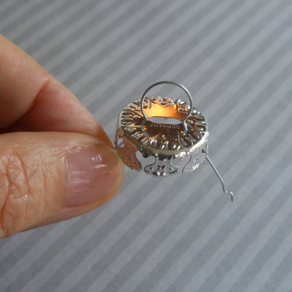 Metal Ornament Caps With Spring Loop - Gold or Silver - Set of 5 - Etsy