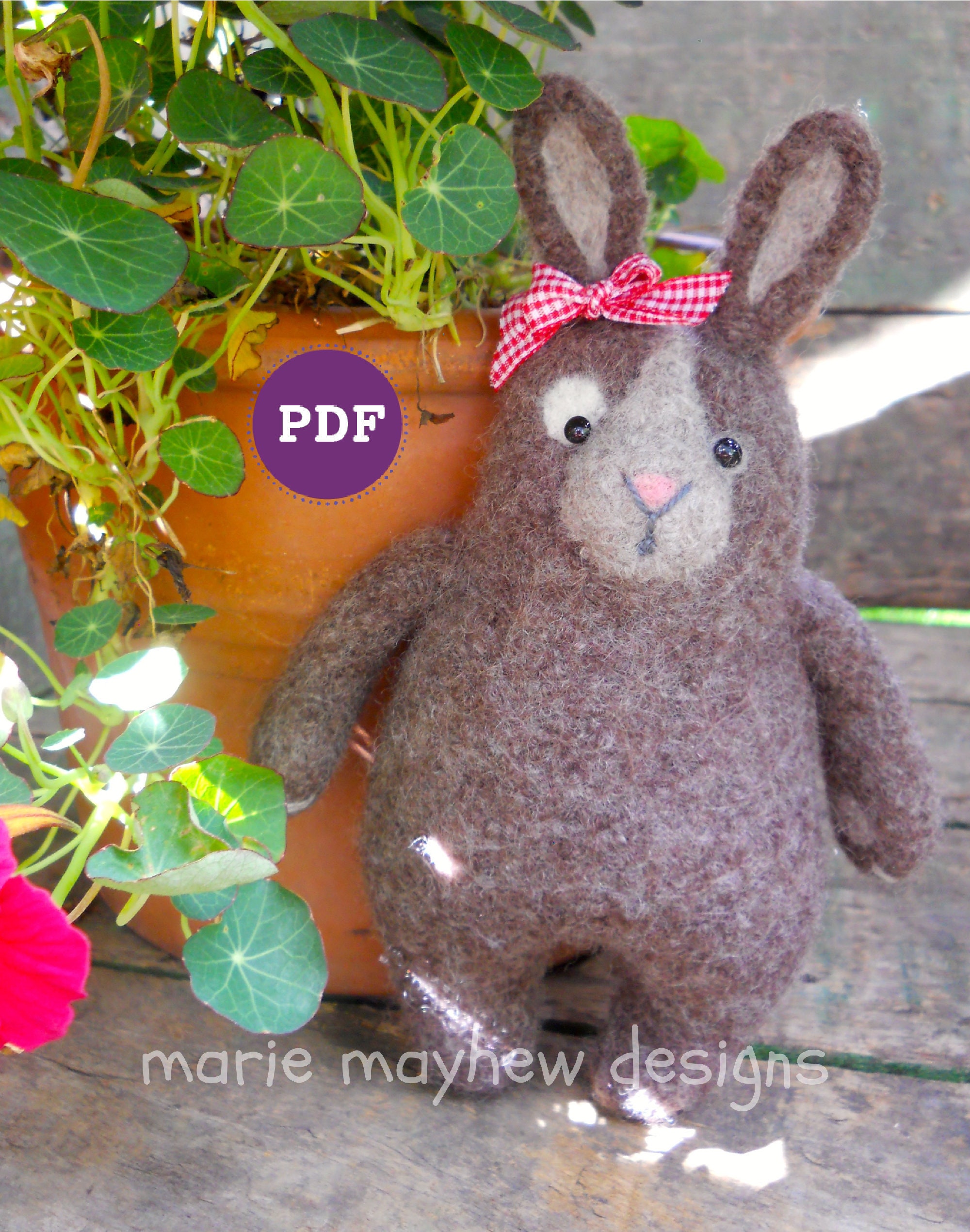 BUNNY RABBIT. Pdf-pattern Knit Bunny Felted Bunny Woodland | Etsy