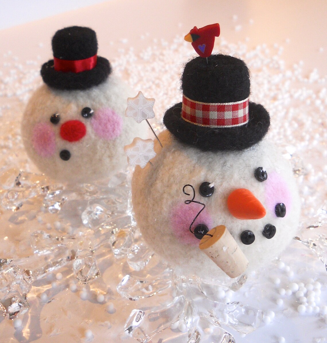 NEW PDF-PATTERN Roly-poly Snowman Pincushion Design Wool - Etsy