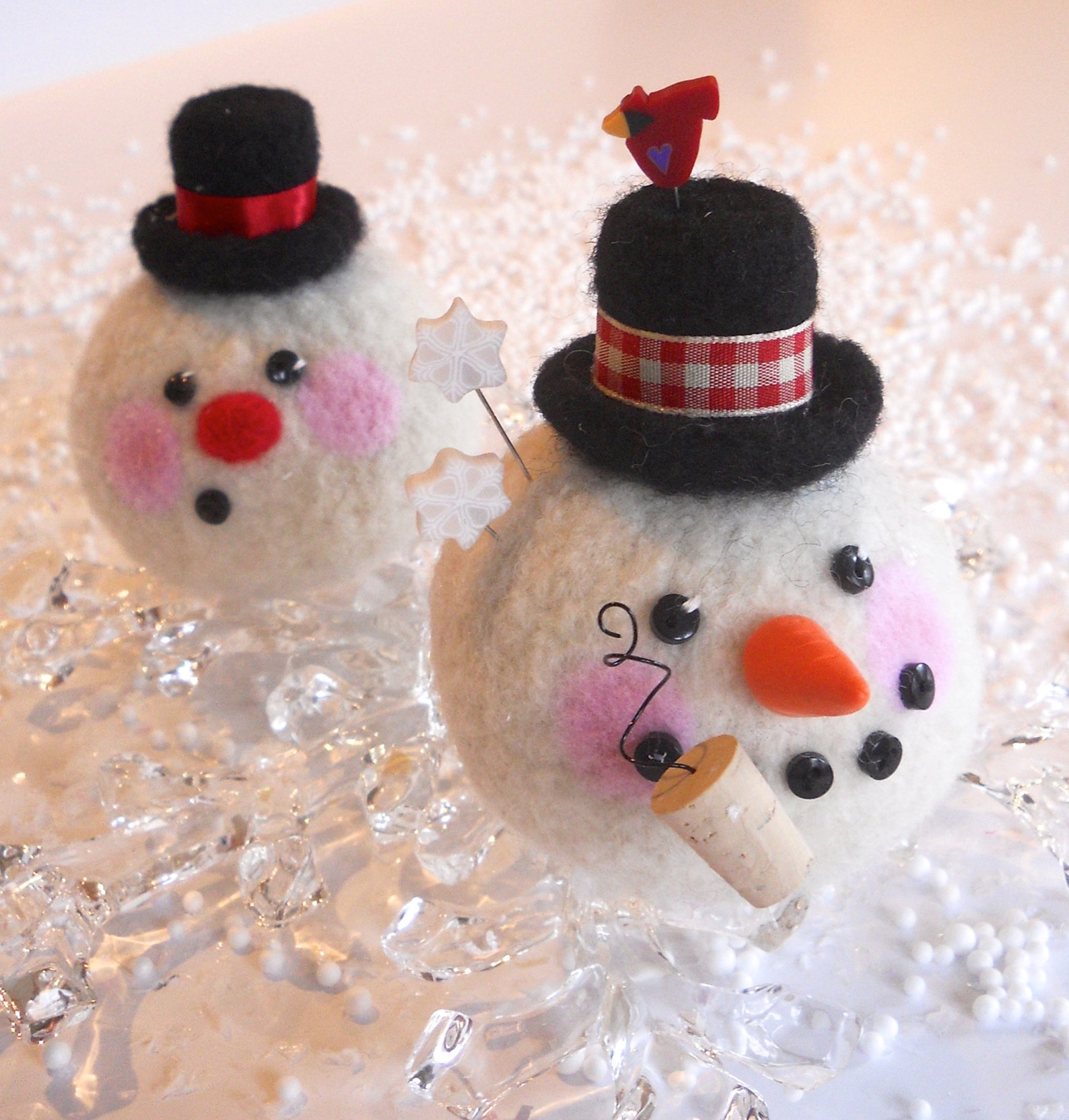 NEW PDF-PATTERN Roly-poly Snowman Pincushion Design Wool - Etsy