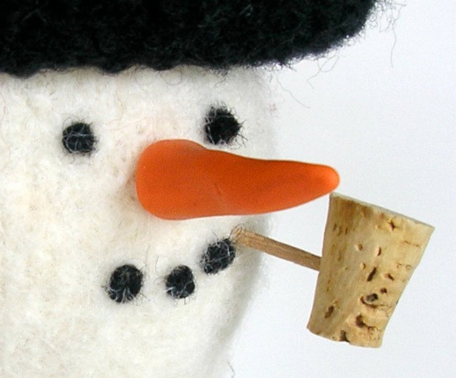 SNOWMAN KIT. Wool Snowman Materials Kit. - Etsy
