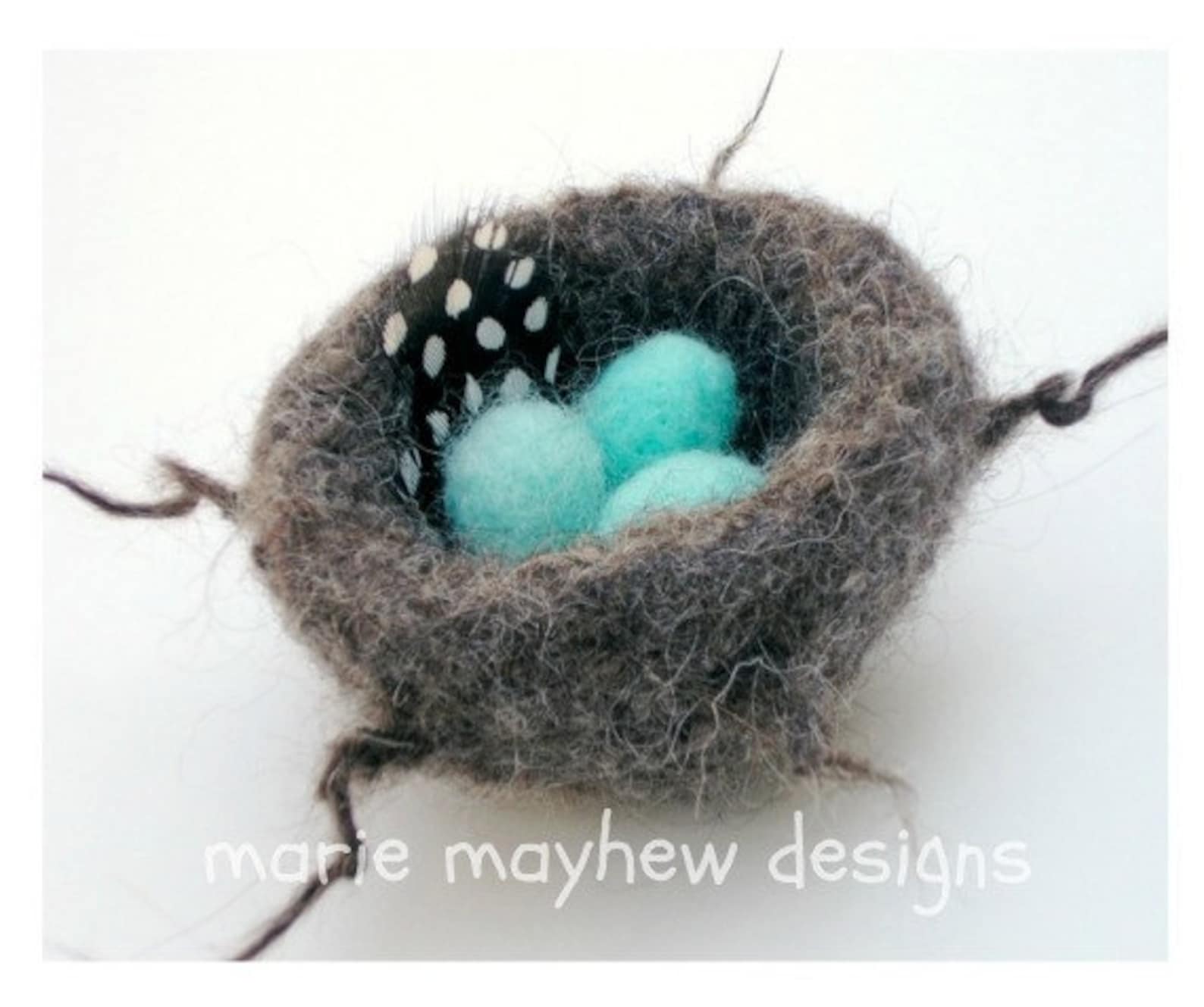 KIT-PATTERN. A Knit & Felt Wool Nest Ornament Pattern and Kit - Etsy