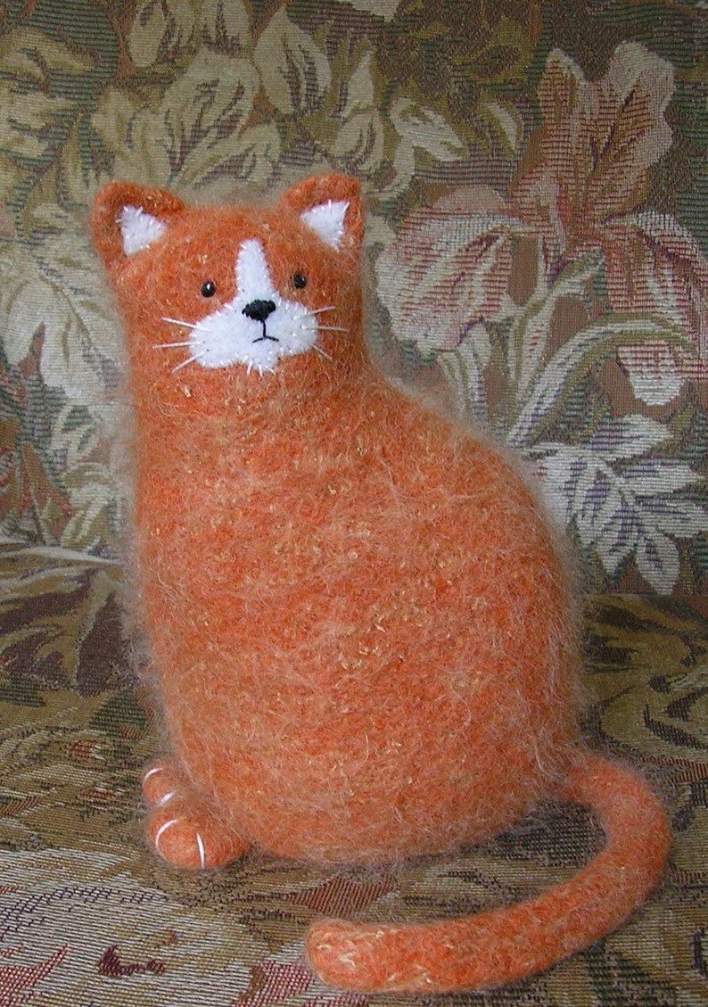 PDF-PATTERN. A Knit & Felt Wool Kitty Kat E-mail Downloadable Pattern ...