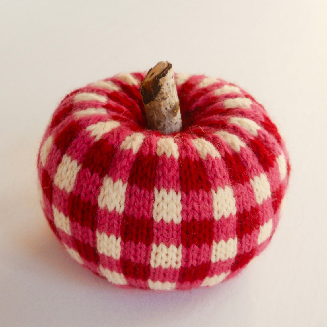 NEW PATTERN-PDF. A Knit Buffalo-plaid Pattern. Knit Pumpkin. - Etsy