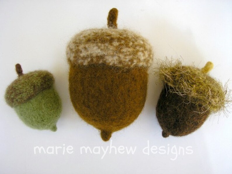 PDF-PATTERN. A Knit & Felt Wool Acorn and Oak Leaf Downloadable PDF ...