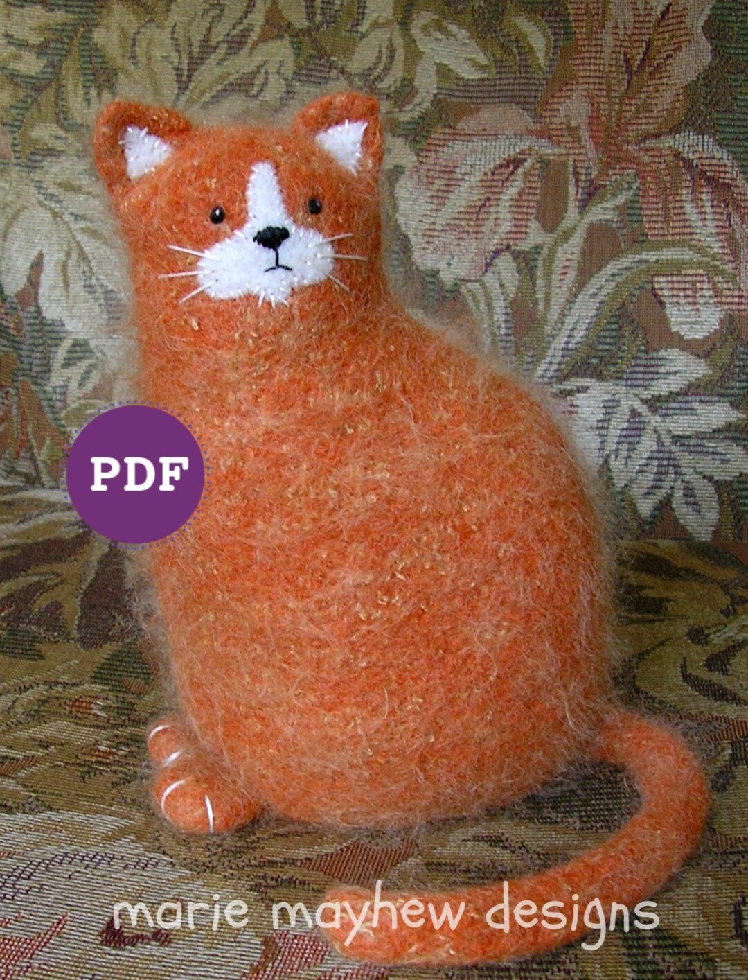 PDF-PATTERN. A Knit & Felt Wool Kitty Kat E-mail Downloadable Pattern ...
