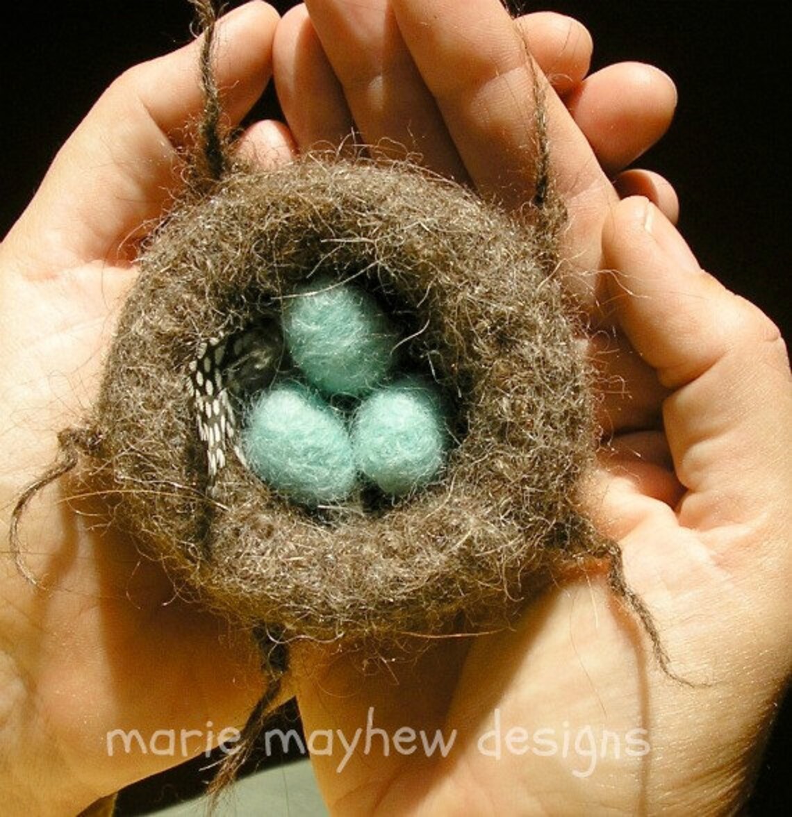 KIT-PATTERN. A Knit & Felt Wool Nest Ornament Pattern and Kit - Etsy